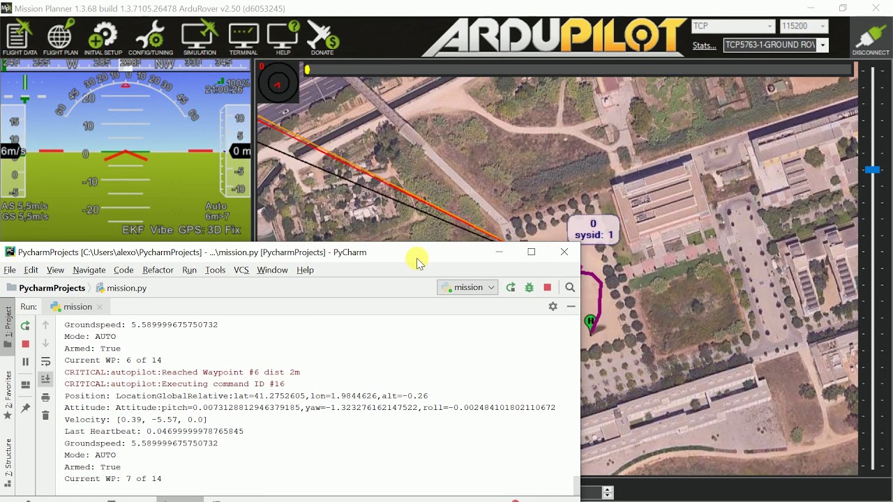 Test Mission SITL + Python Raspberry Pi - YouTube