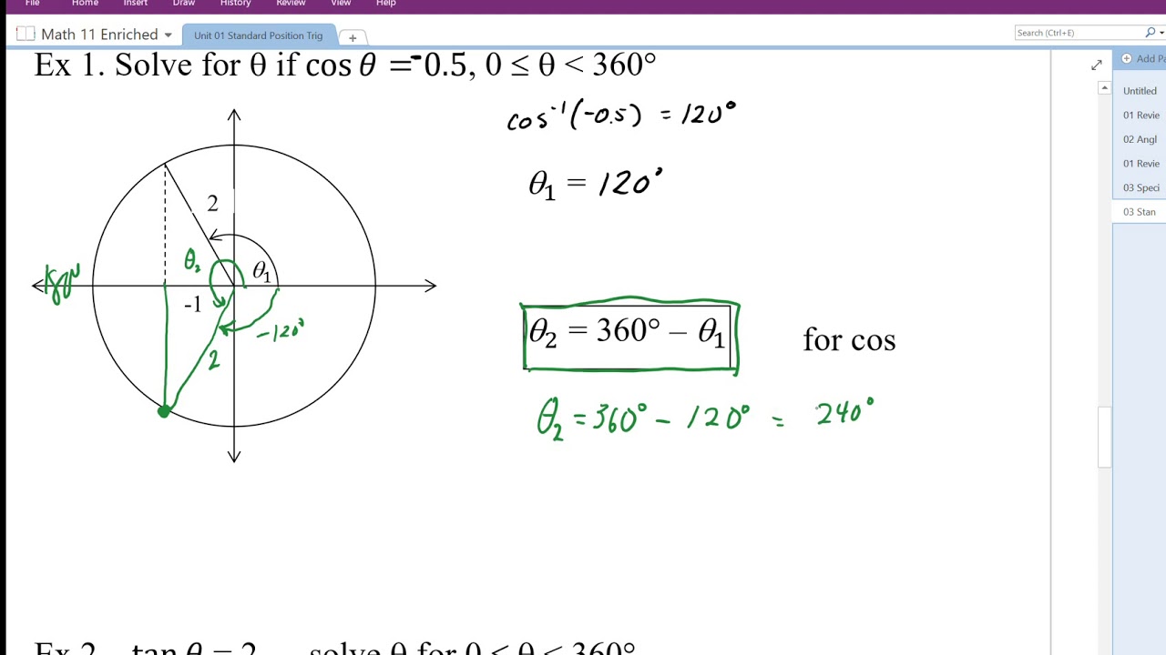 04 Standard Position Trig cont Part3 - YouTube