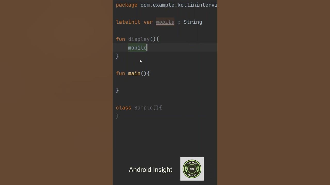 4 What Is Lateinit In Kotlin Tamil Interview Question Youtube
