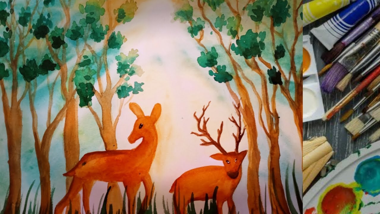 Watercolor painting for beginners | scenery | Muskan arts - YouTube