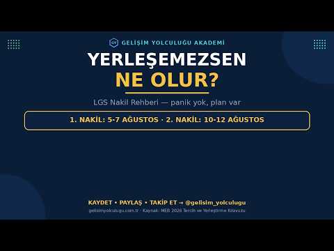 LGS'de Yerleşemezsen Ne Olur? Nakil Rehberi 2026 (1. ve 2. Nakil Tarihleri)