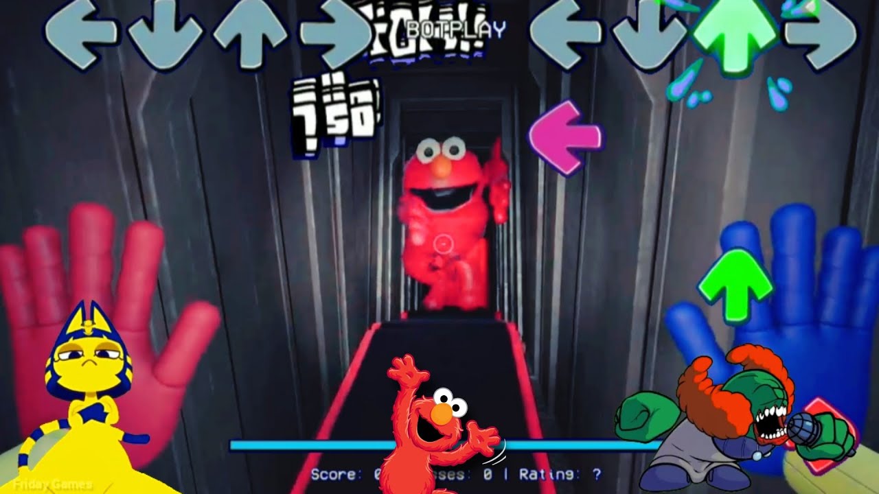 Elmo VS FNF Ankha and Tricky in Poppy Playtime | Huggy wuggy VS Friday ...