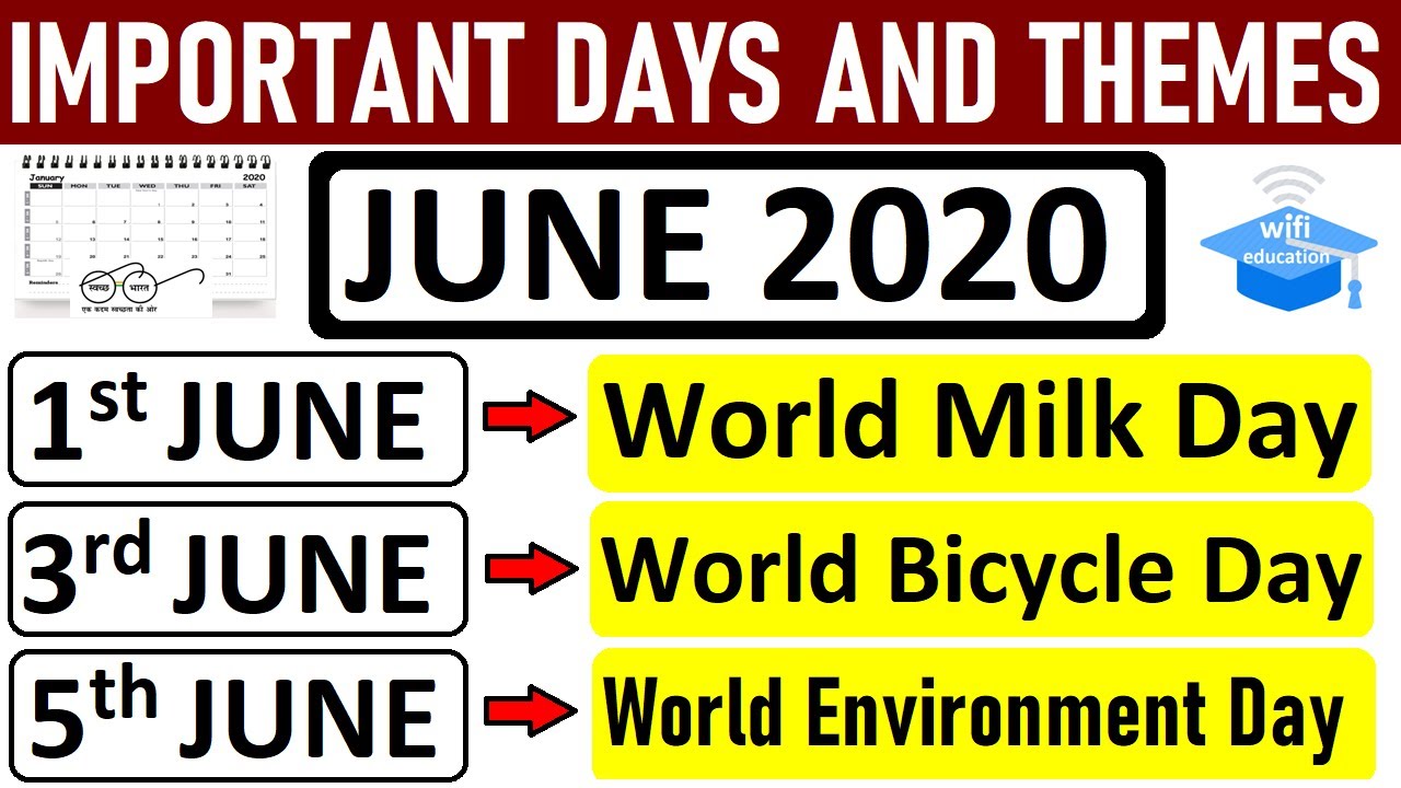 All Important Days And Themes June 2020 Wifi Education YouTube all-important-days-and-themes-june-2020-wifi-education-youtube