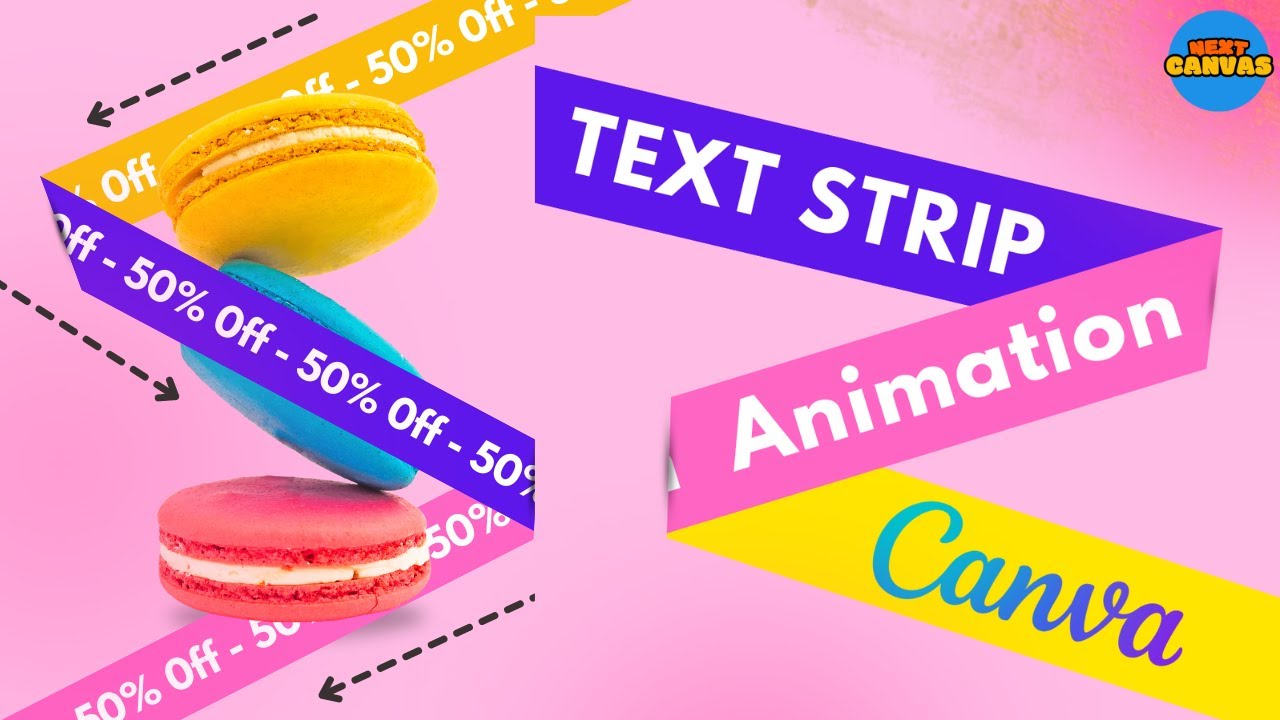 How to Create Text Strip Animation in Canva | Text Ribbon Animation ...