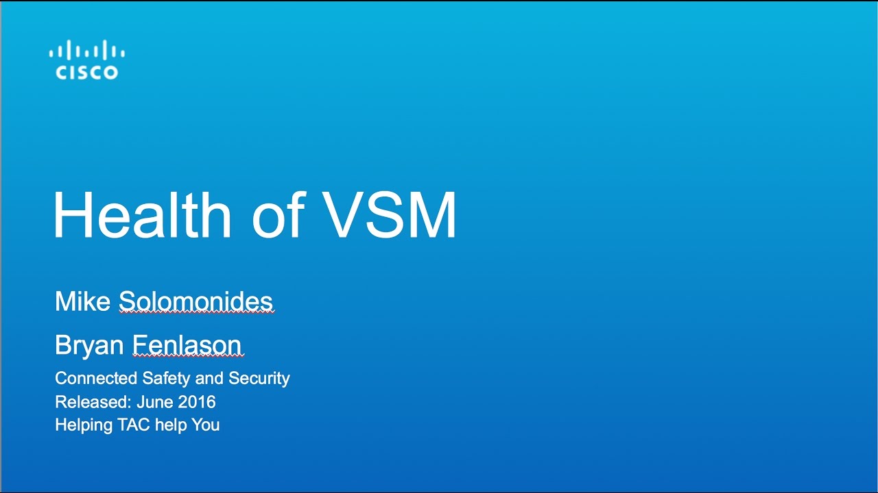 Health of VSM System - YouTube