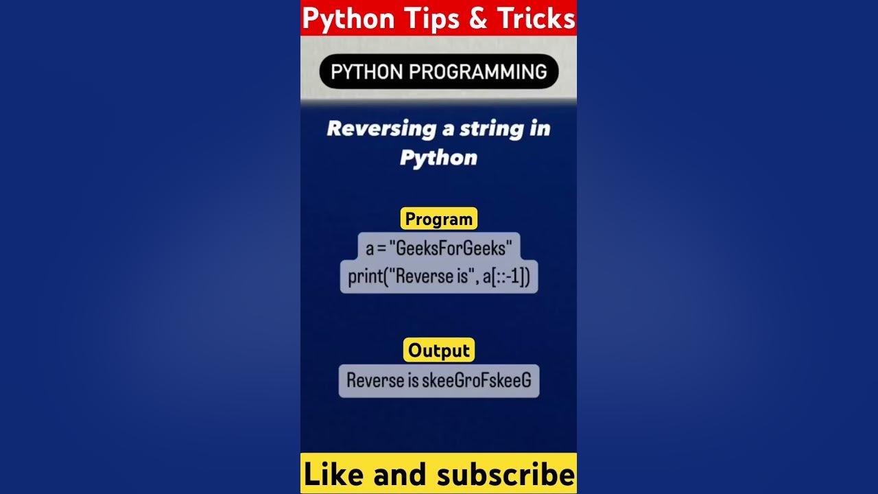 Pythons Programming🥹😱 Reversing A String In Python Shortvideo Viral Program Languagefacts