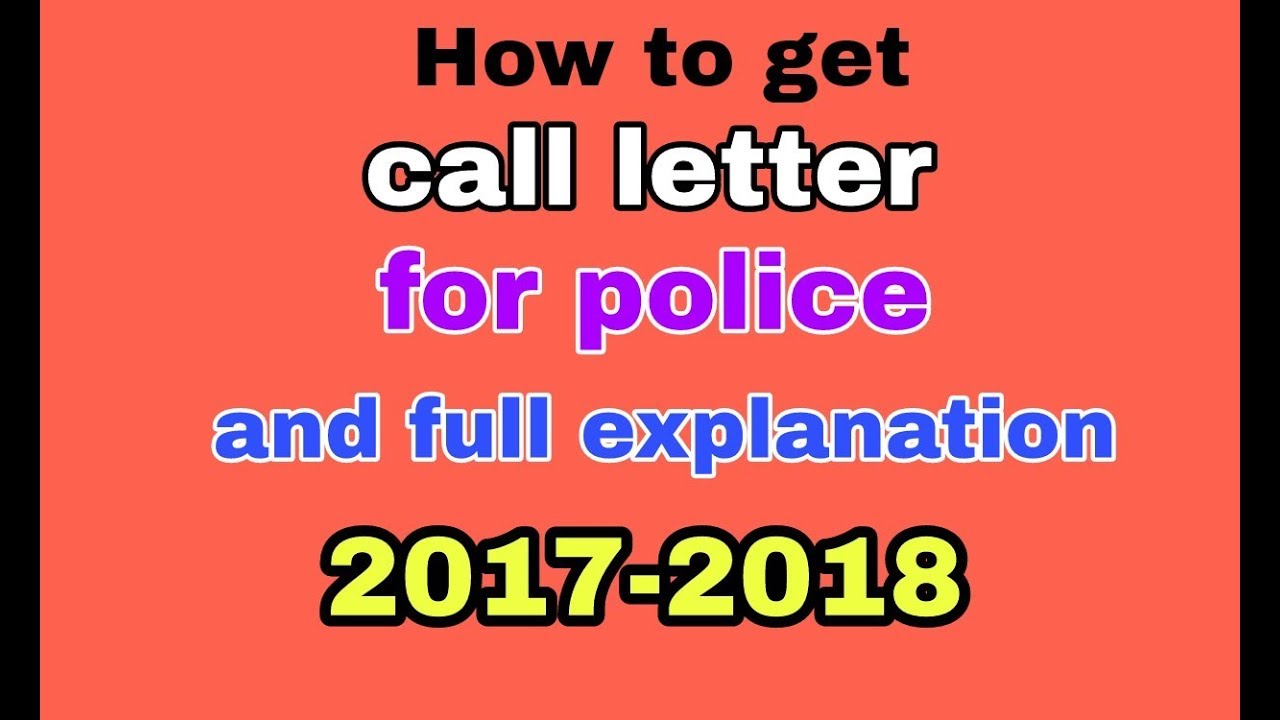 Police Call letter & full details - YouTube