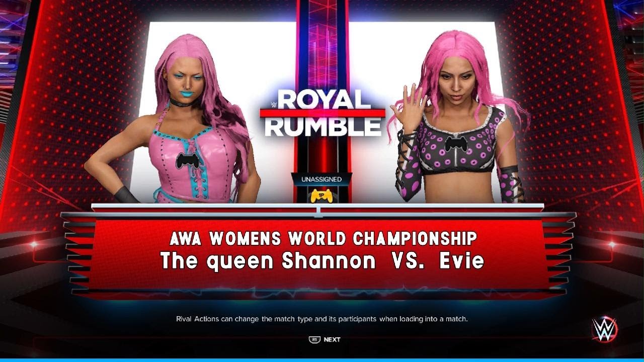 AWA royal rumble ppv: Shannon vs Evie for the AWA women world ...