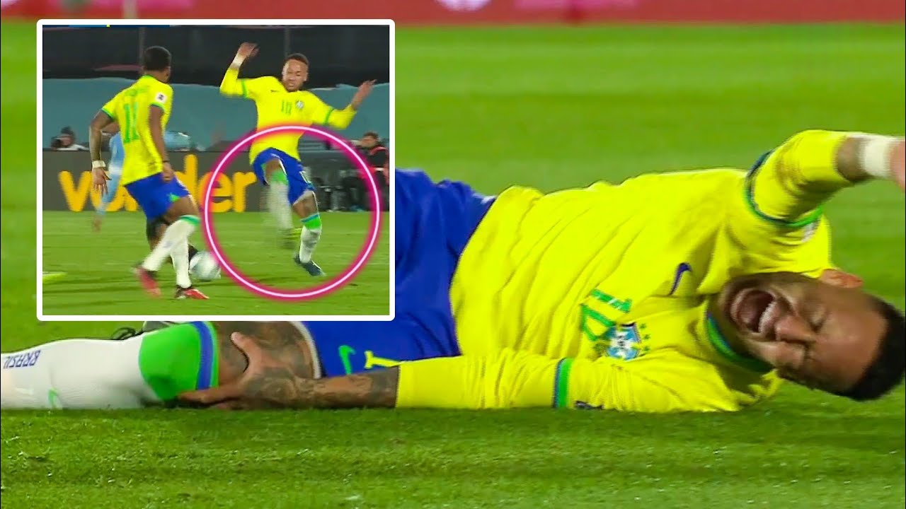 Brazil captain Neymar stretchered off with apparent left leg injury in ...