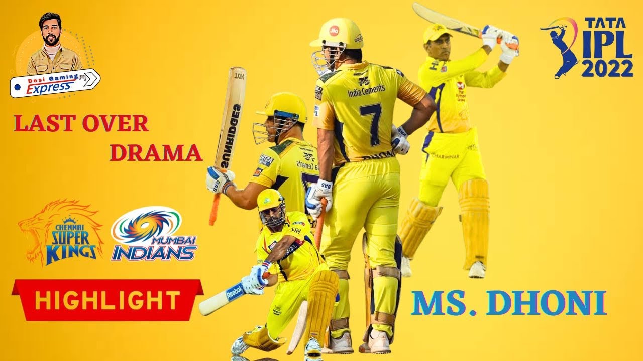 Last Over Thriller | CSK v MI IPL 2022 Match Highlights in Real Cricket ...
