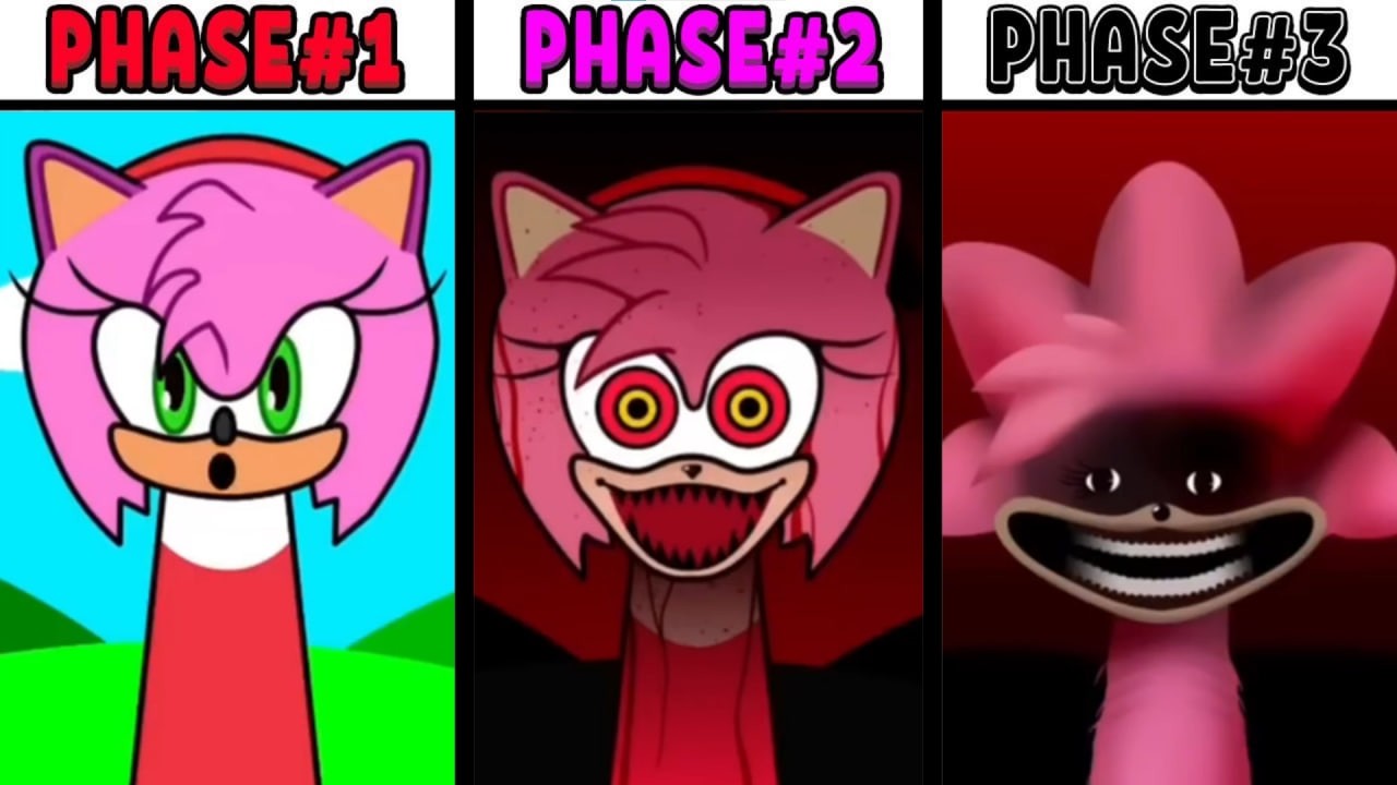 All Phases in New Incredibox Sprunki OC of Sonic Amy Rose: From Phase 1 ...