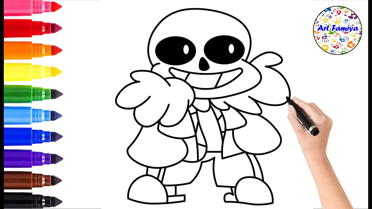 How To Draw Sans FNF Mod Easy Drawings | Friday Nigth Funkin | FNF Mods ...