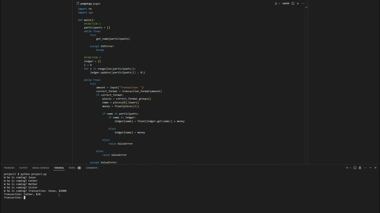 CS50P Final Project [Nett Expense Calculator] - YouTube