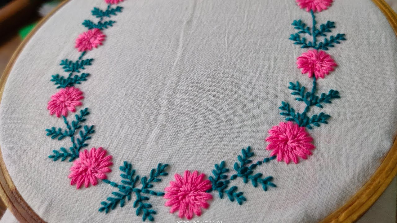 Round Neck Hand Embroidery Design/कढ़ाई डिजाइन/(@ira creations 786 ...