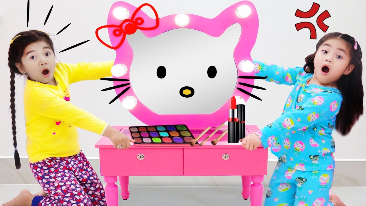 Annie and Suri Dress Up and Play with Hello Kitty Toys and Makeup - YouTube