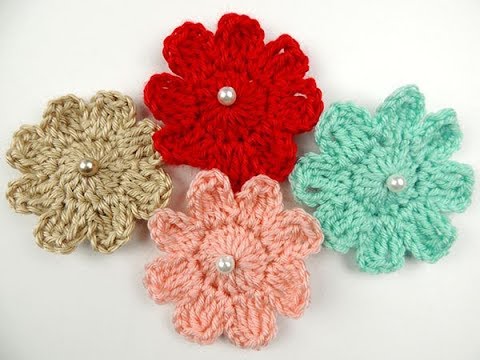 Crochet: Flor # 9 - YouTube