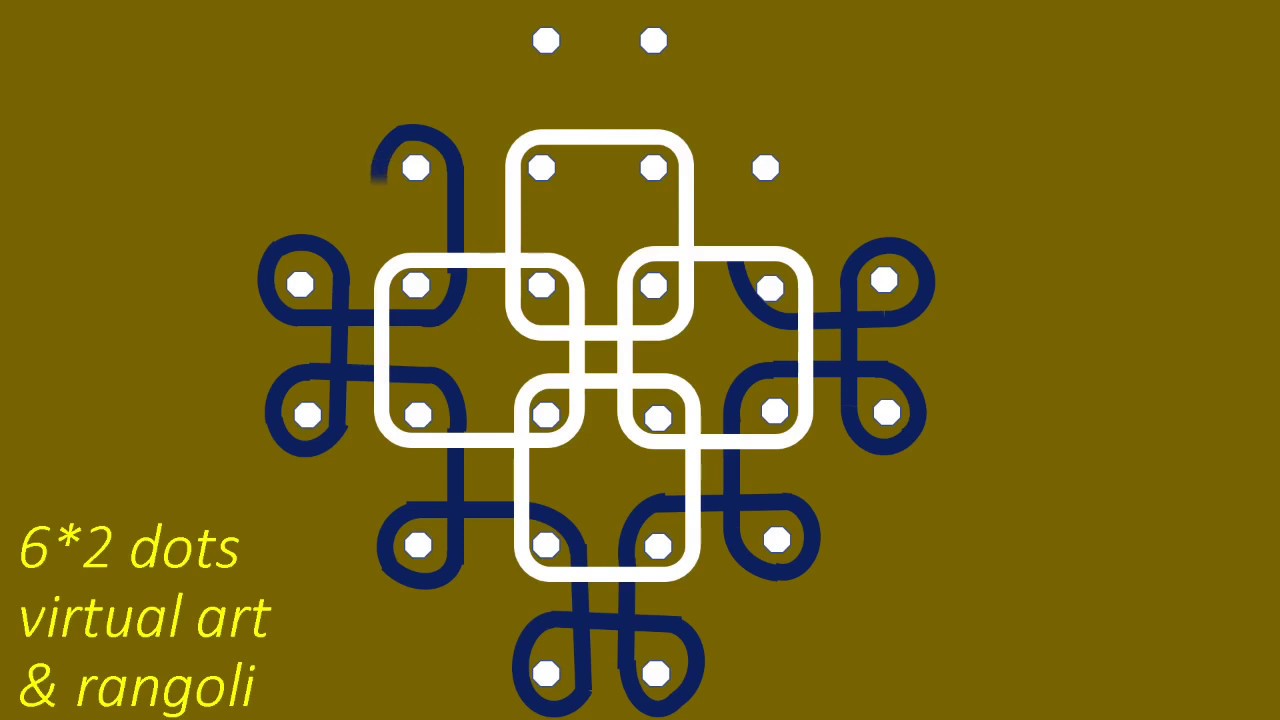 simple and easy rangoli for beginners with 6* 2 dots/virtual art ...