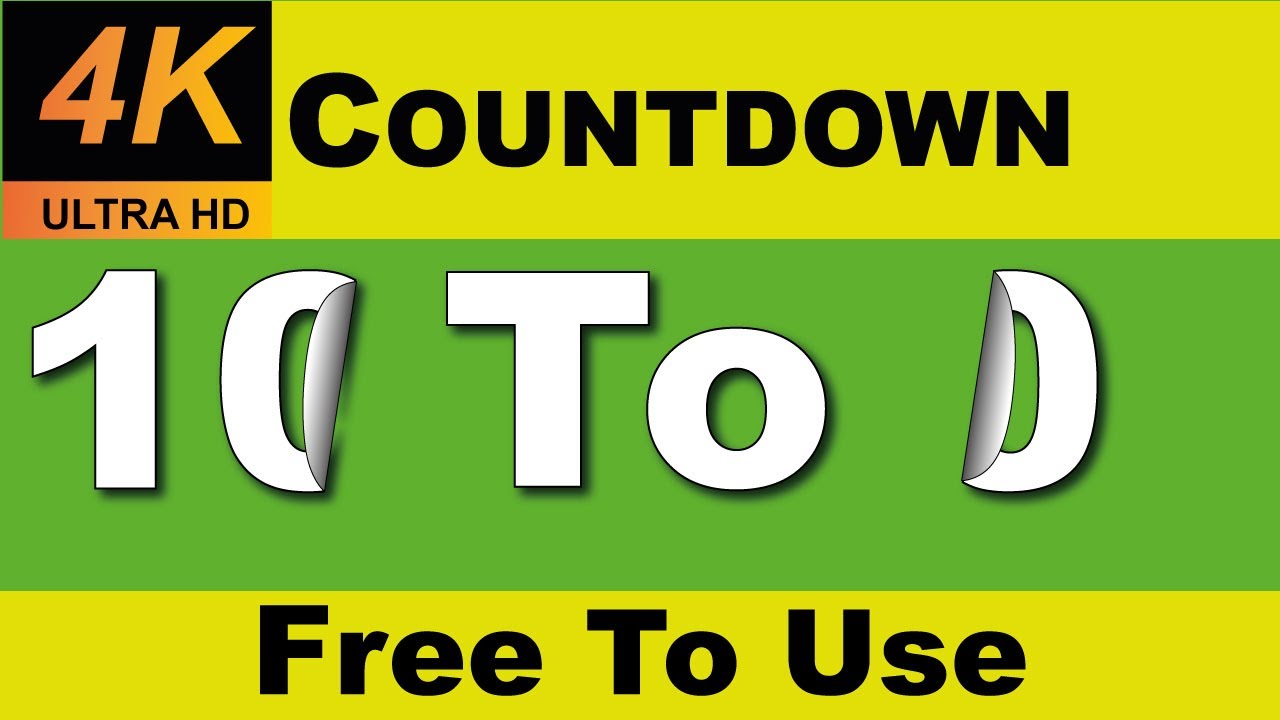 4K Free Countdown 10 to 0 | Green Screen Animation - YouTube