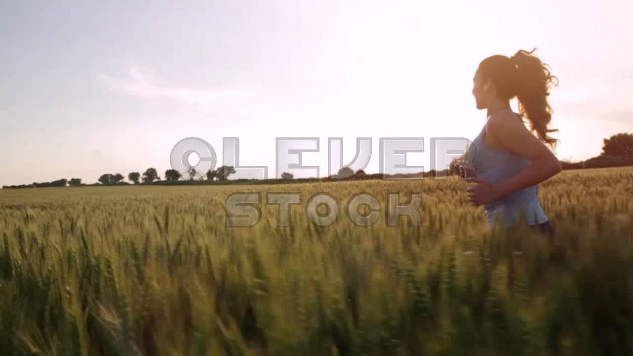 Athletic Active Young Woman Running Slow Motion Sunset - Stock Footage ...
