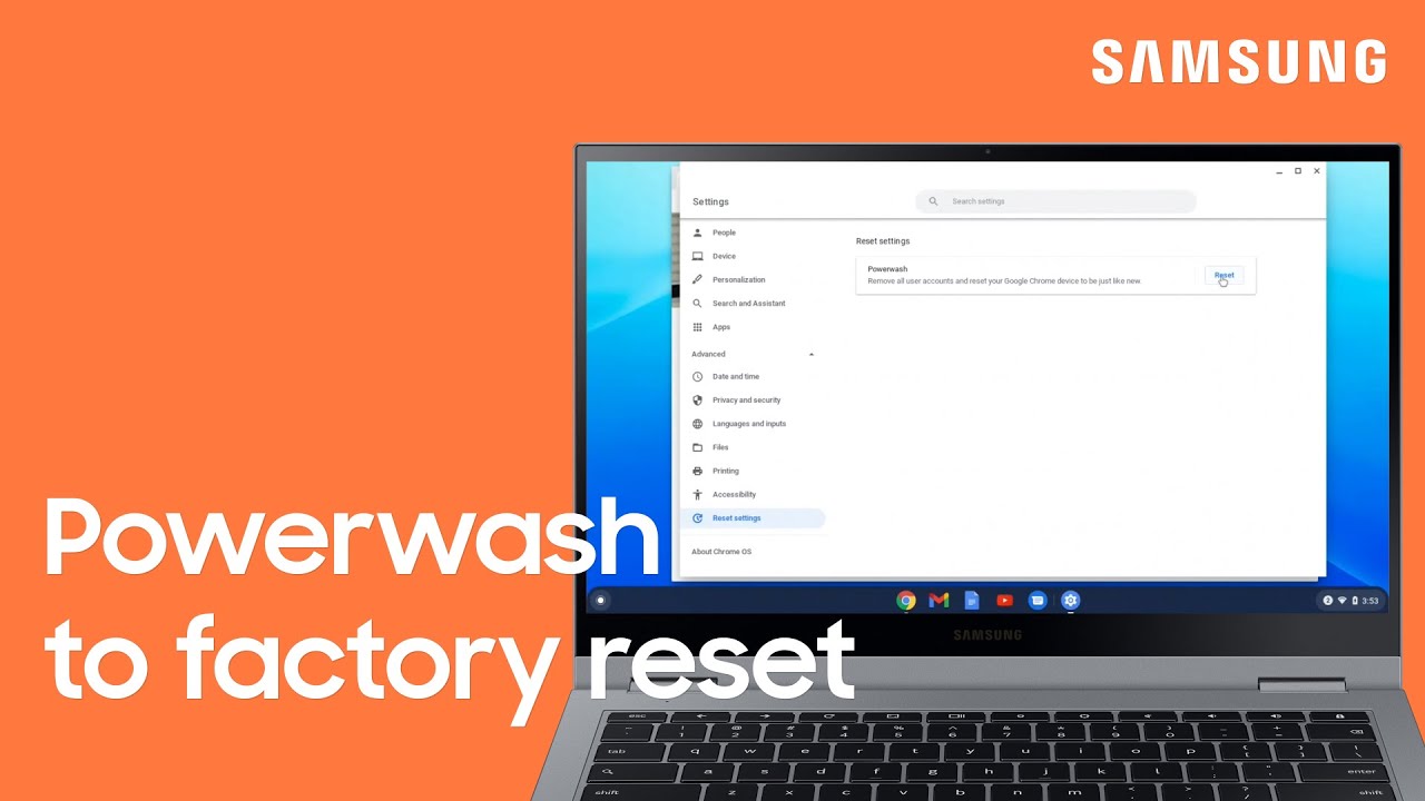 How to perform a Powerwash to factory reset your Chromebook | Samsung ...