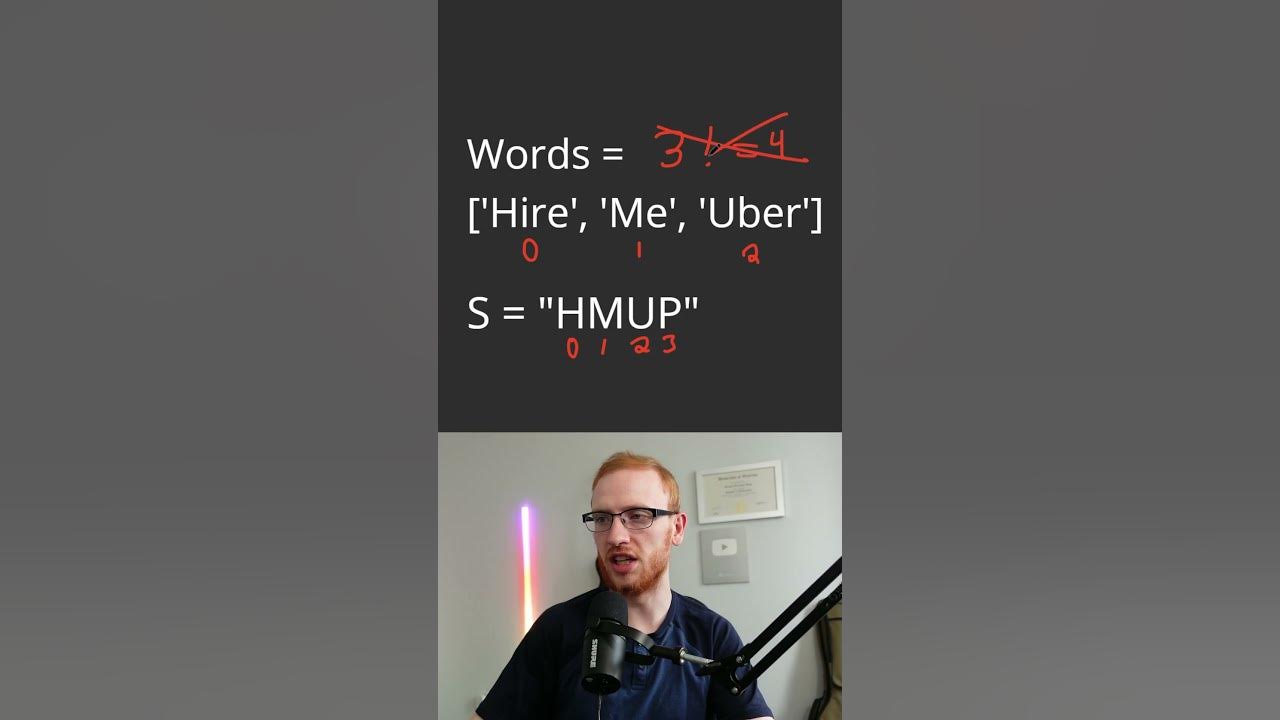 Easy Uber Coding Interview Question - Check if a String Is an Acronym of Words - Leetcode 2828 ...
