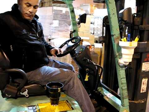 Forklift cup holder and storage WWW.KAZEKUP.COM - YouTube