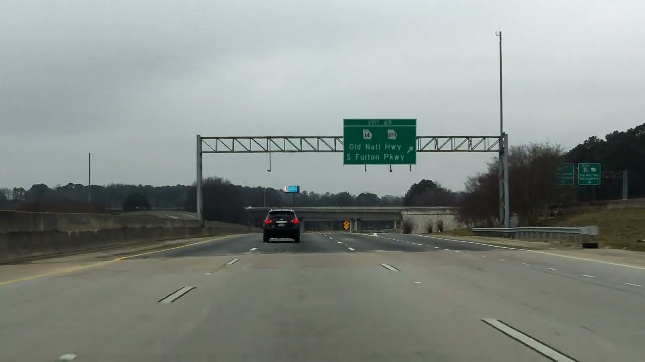 Interstate 85 - Georgia (Exits 78 to 68) southbound - YouTube