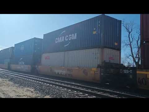 Massive BNSF 7215 leads a huge Intermodal with a Triple Mid DPU !!! - YouTube