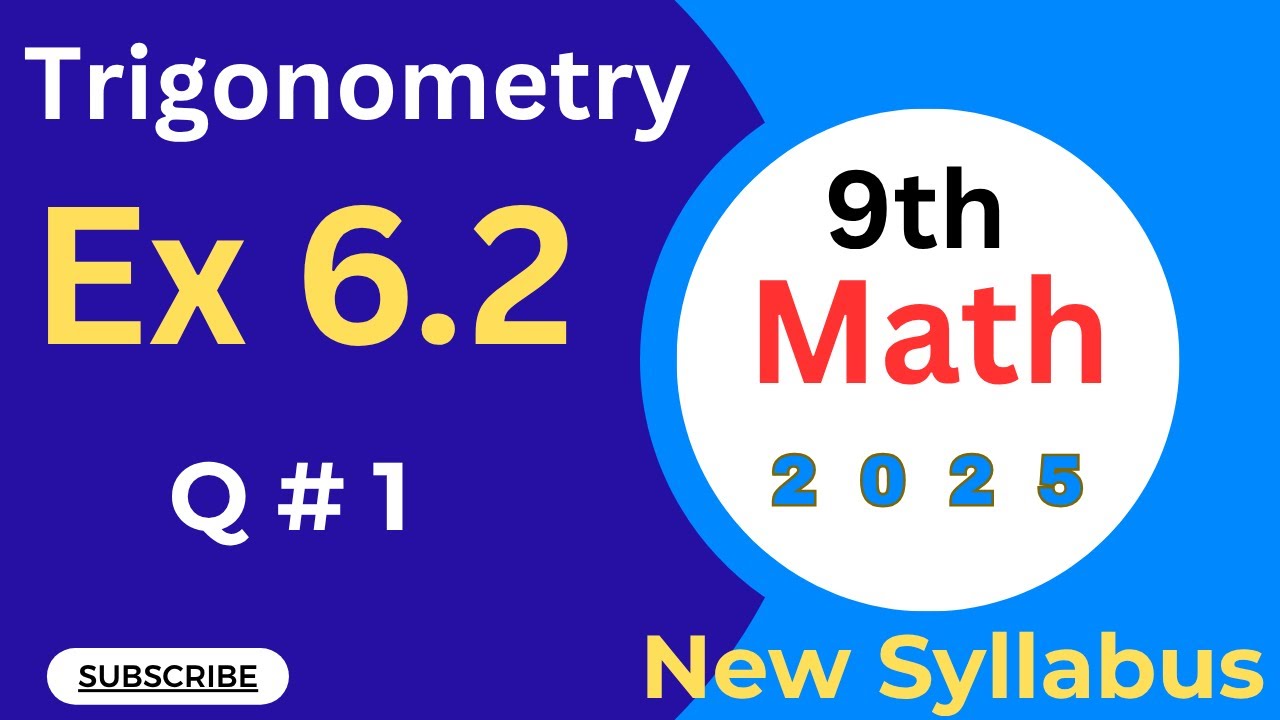 9th Class Math | Unit 6 Trigonometry | Exercise 6.2 Q1 Full Solution ...