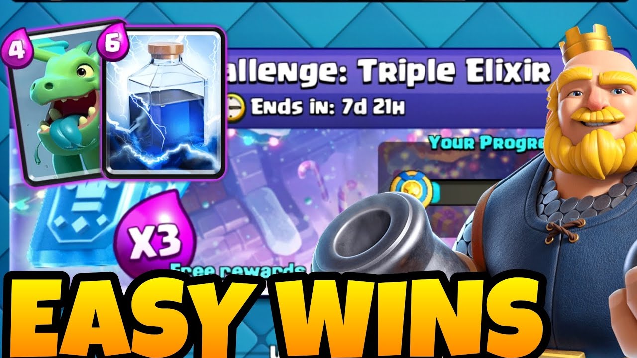 DAILY CHALLENGE: 3X ELIXIR BEST DECK - YouTube
