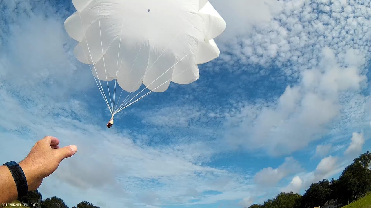 RC Airplane Homemade Parachute Drop At Walter Fuller Park - YouTube