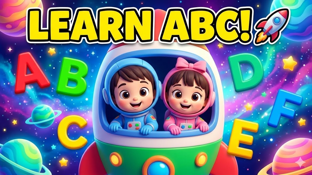 ABC Song for Kids | Learn Alphabet with Rocket Ship | Nursery Rhymes ...