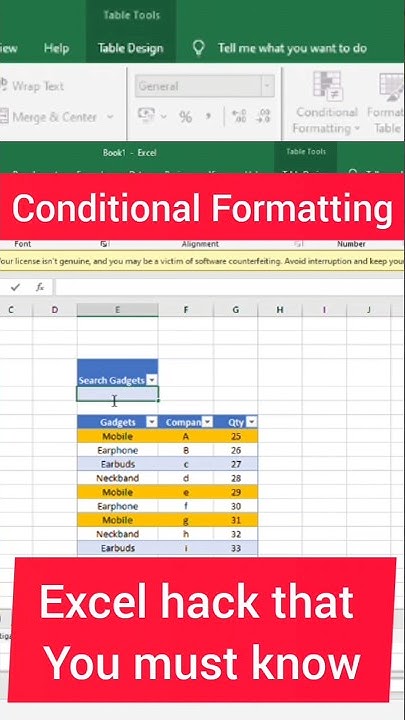 Conditional formatting in excel in hindi ll advanced excel tips ll #exceltutorial #excel #shorts ...
