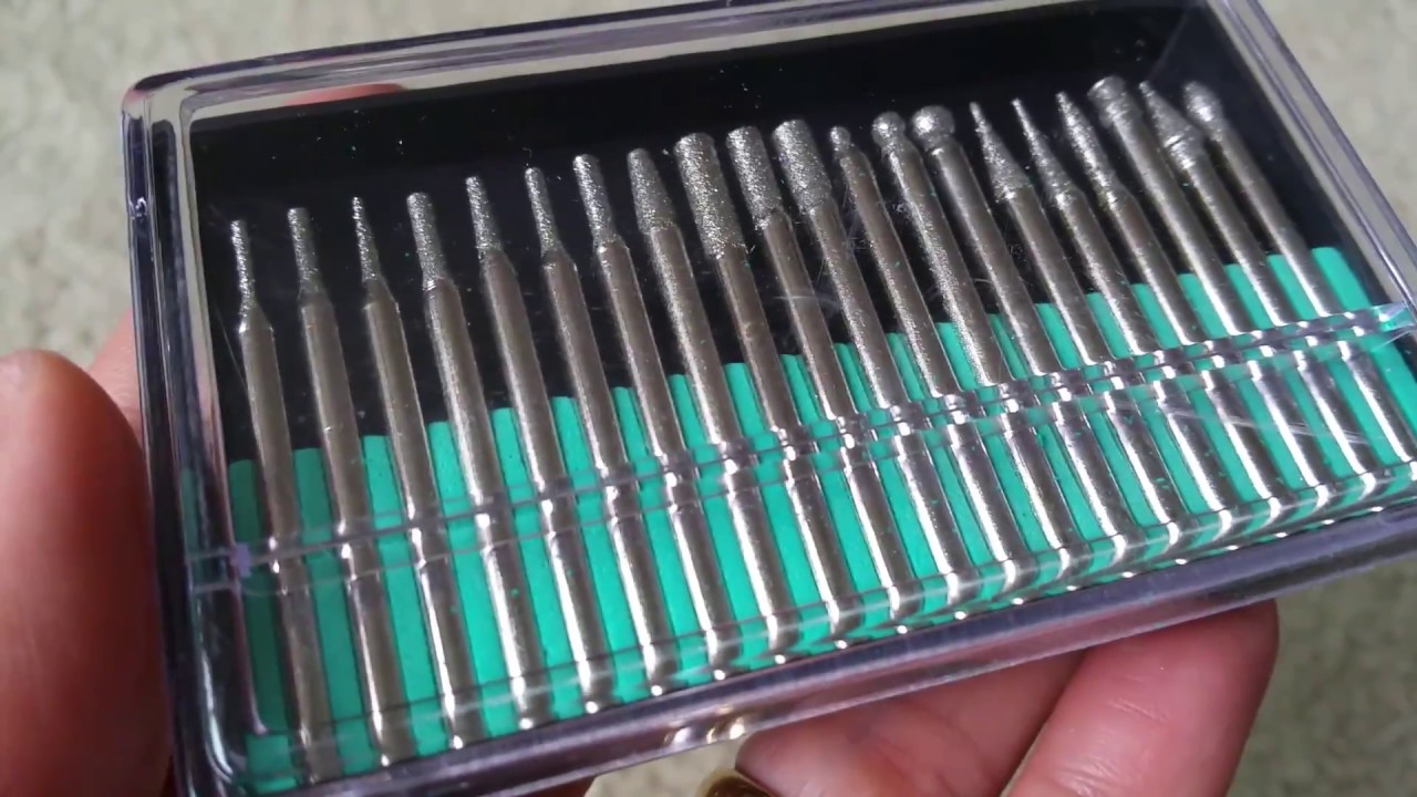 Unboxing Dremel 20pc Diamond Burr Set 1:8 Inch Shank Fit Tool Set ...