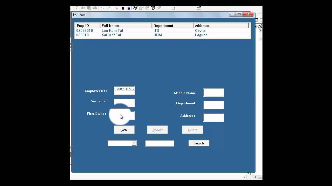 VB 6.0 ListView ADODB with SAVE, UPDATE, DELETE, SEARCH - YouTube