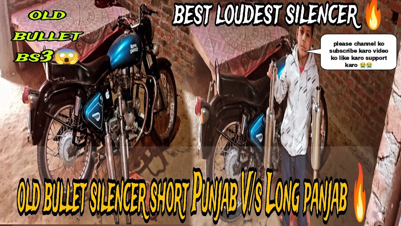 Royal Enfield Bullet 350 Long Bottle Vs Short Bottle Silencer || Best ...