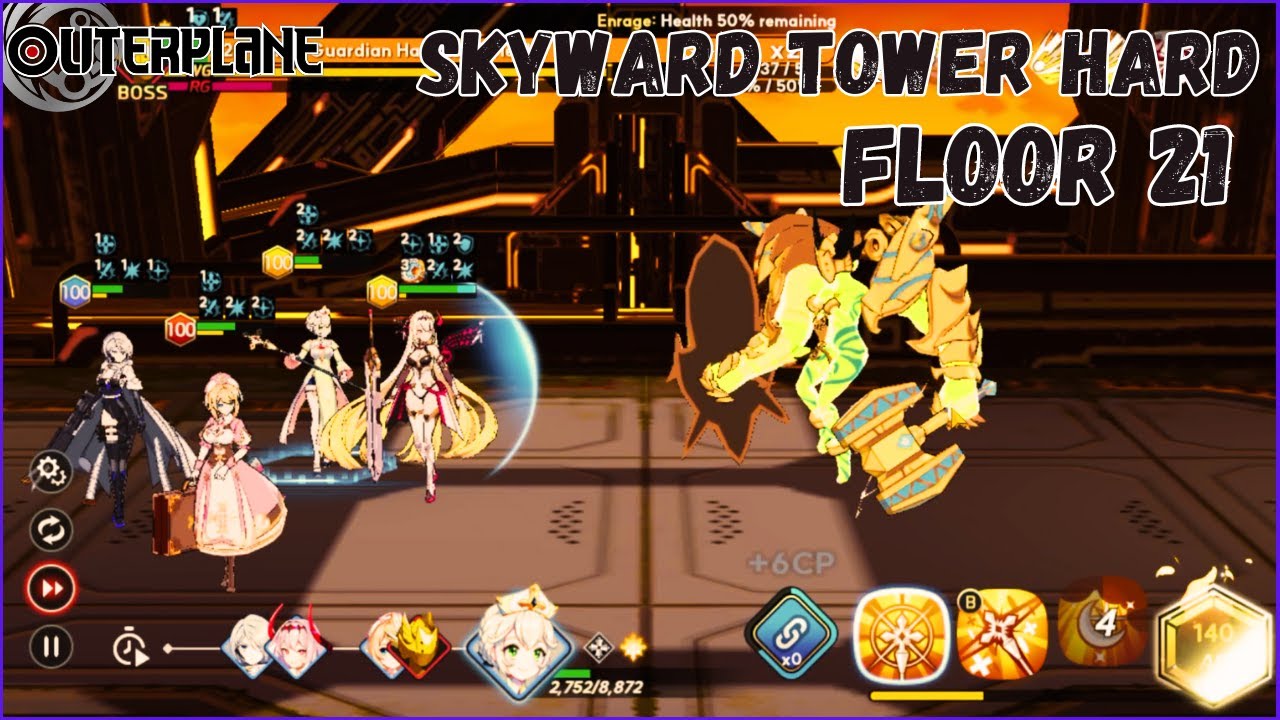Skyward Tower (HARD) Floor 21 - OUTERPLANE - YouTube