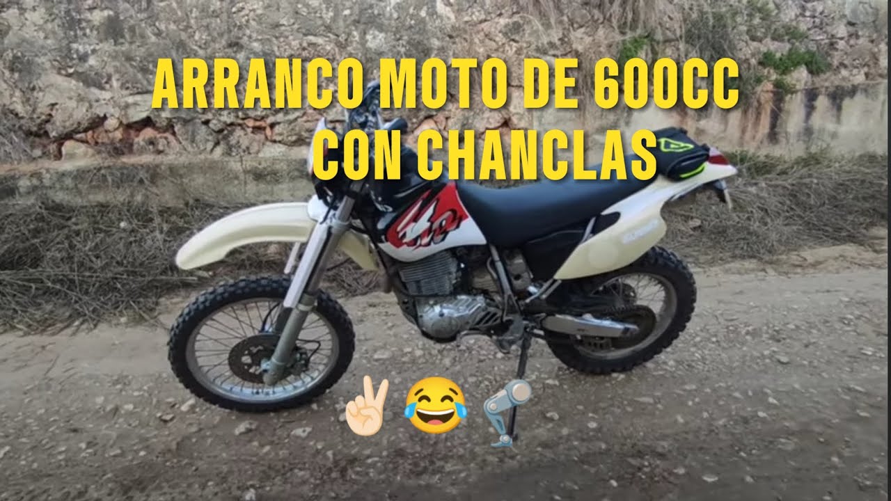 ARRANQUE MOTO DE 600cc EN CHANCLAS / YAMAHA TTR 600 / ENDURO CLÁSICA ...