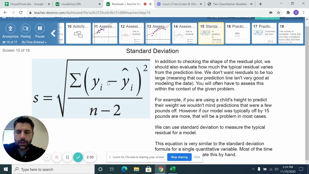 Standard Deviation Of Residuals YouTube