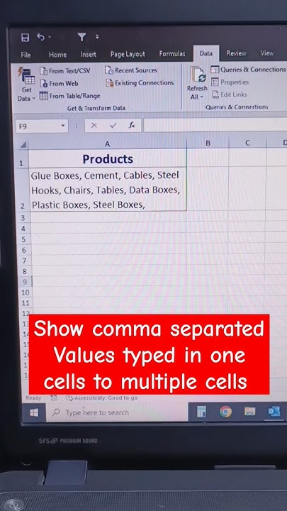 Show comma separated values typed in one cell to multiple cells #digitalwalkway #excel # ...