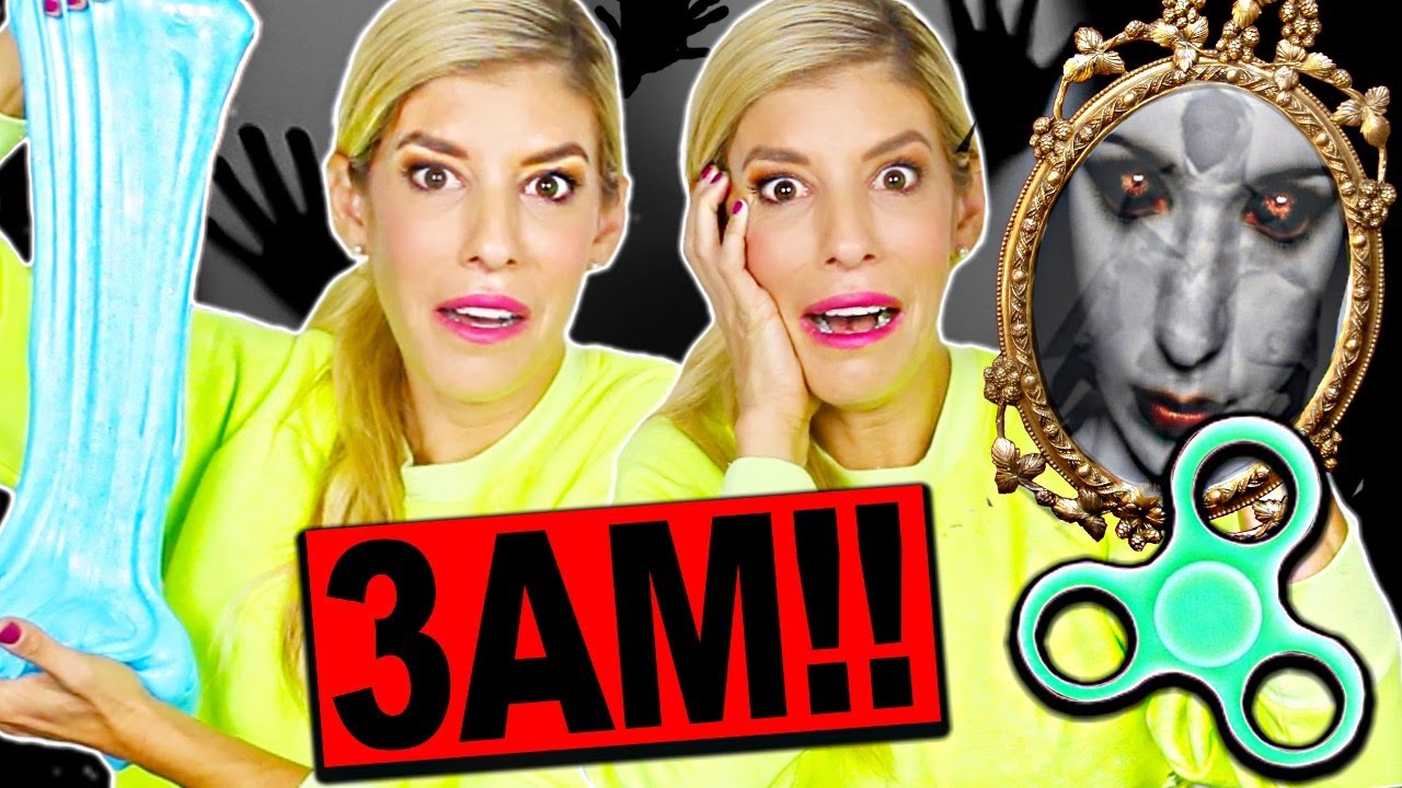 TRYING VIRAL TRENDS AT 3AM!! (FLUFFY SLIME, FIDGET SPINNERS, TRY NOT TO ...