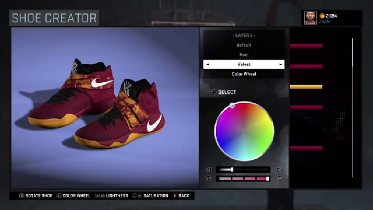 NBA 2K16 Shoe Creator - Nike Kyrie 2 Custom "Cleveland Cavaliers" - YouTube