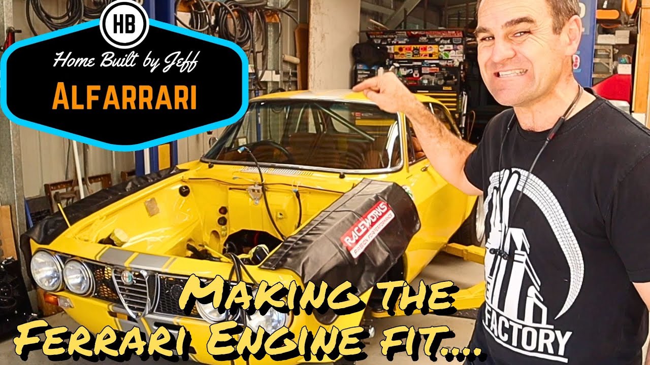 Making the Ferrari engine fit... better - Ferrari engined Alfa 105 ...