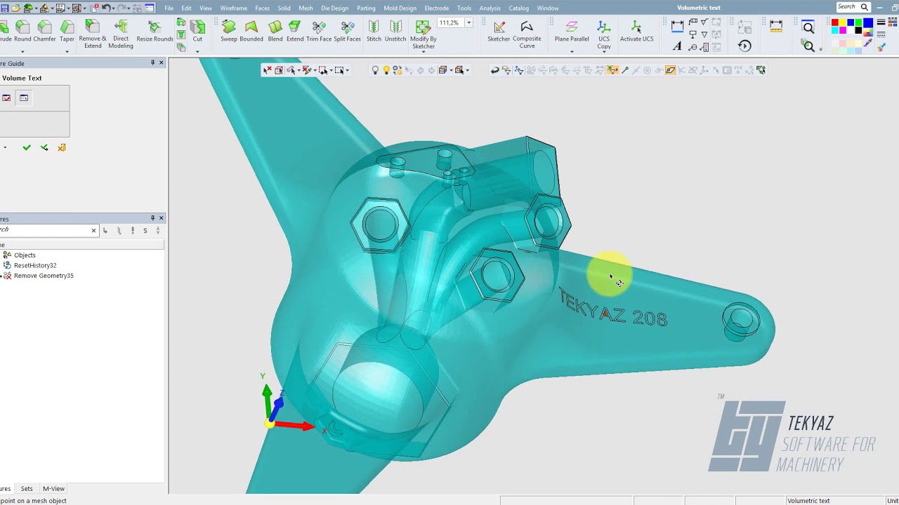 Cimatron 14 - Mesh Volumetrik Yazı - YouTube