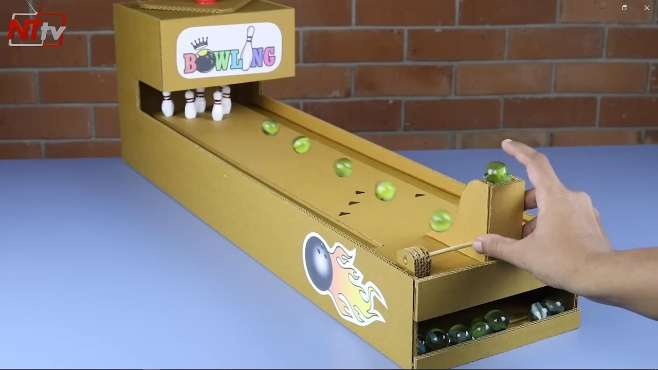 CÁCH LÀM TRÒ CHƠI BOWLING BẰNG BÌA CÁT TÔNG ( CARTON ) || CÁCH LÀM GAME ...