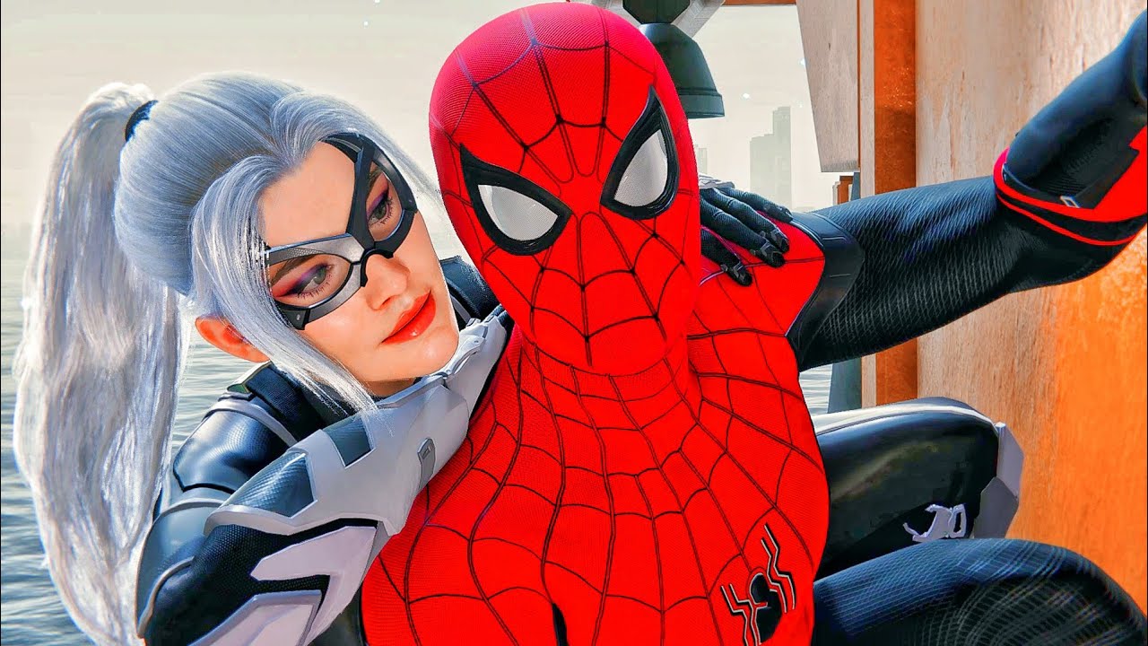 SPIDERMAN REMASTERED PC |BLACK CAT DLC | CLEAN STARK SUIT MOD GAMEPLAY ...