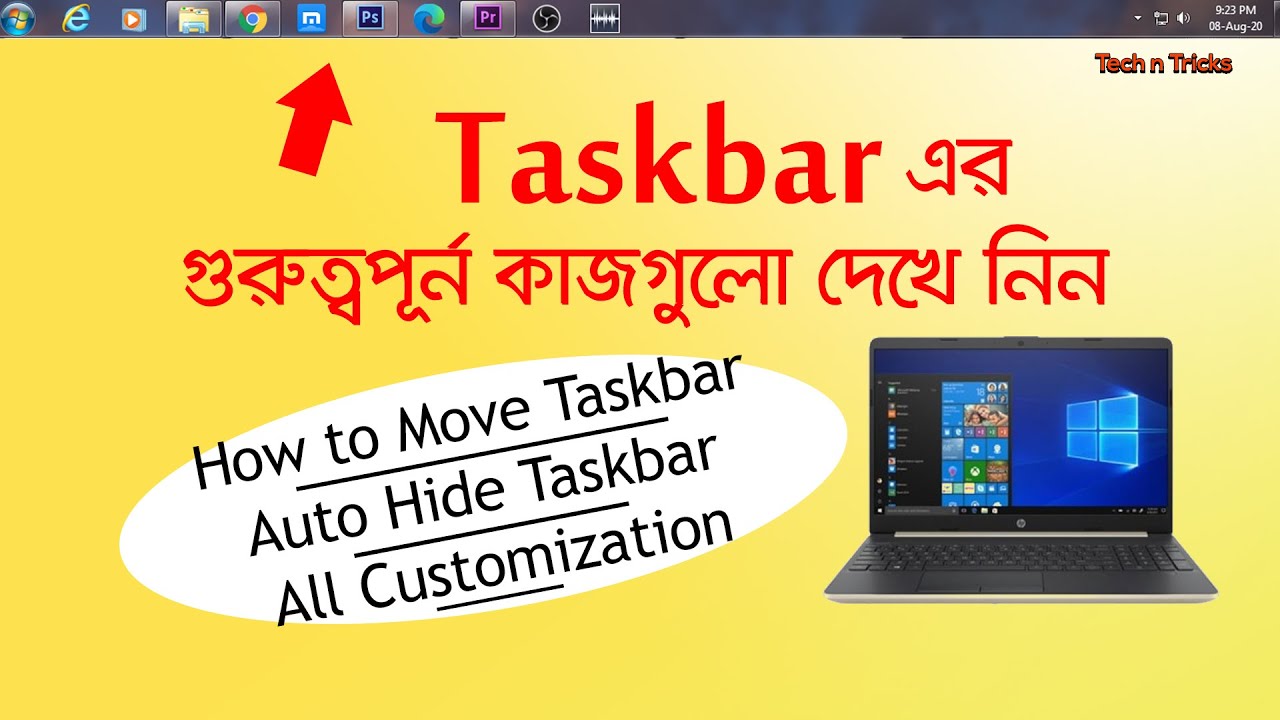 Taskbar Customization | How to Move & Auto hide Taskbar | All Settings ...