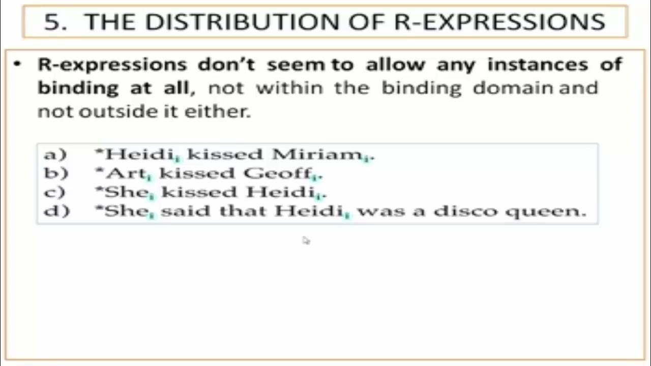 SYNTAX 29: Binding Theory - The Distribution of R-expressions - YouTube