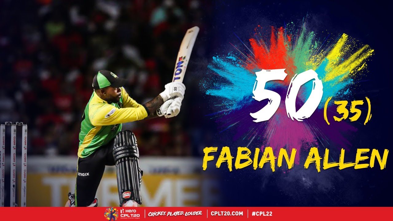 Fabian Allen's SUPERB 50 vs Trinbago Knight Riders | CPL 2022 - YouTube