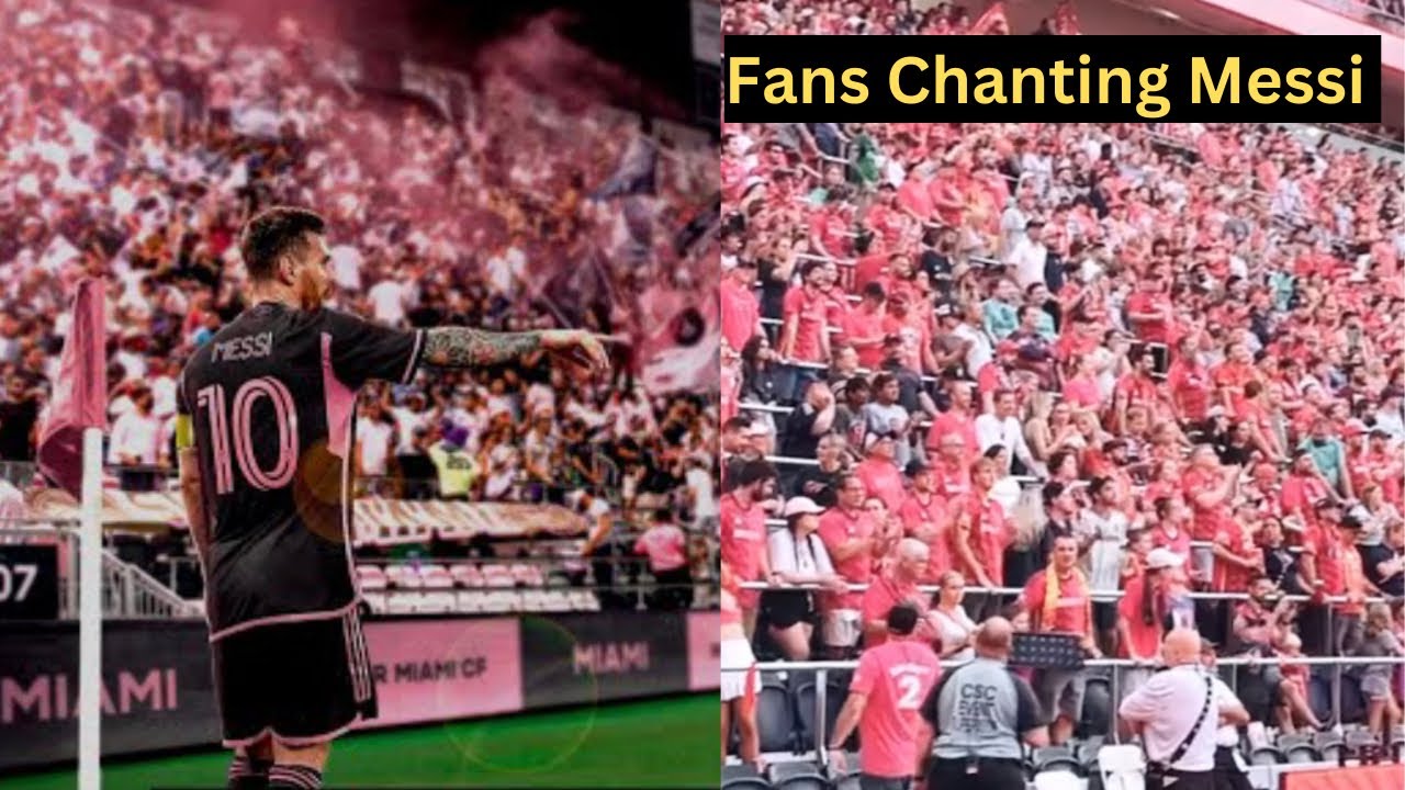 Fans chanting Messi ahead of Messi Inter Miami Unveiling at St Louis vs ...